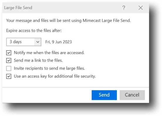 Large File Send - Attachments – Mimecast