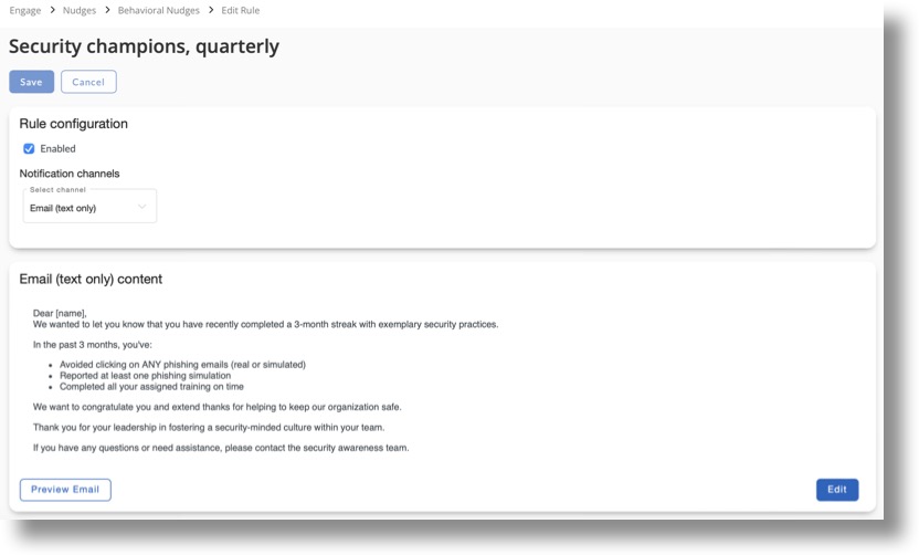 Engage - Behavioral Nudges – Mimecast