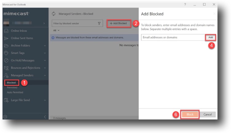 Mimecast for Outlook - Managed Senders – Mimecast
