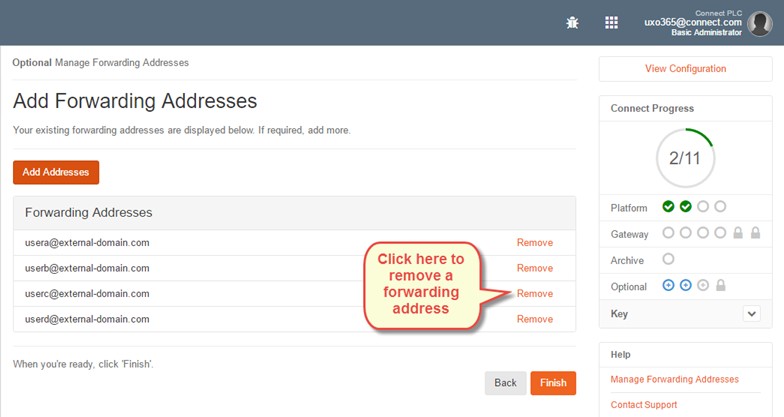 Connect Process - Managing Forwarding Addresses – Mimecast