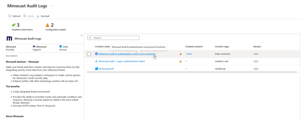API & Integrations - Microsoft Sentinel Integration – Mimecast