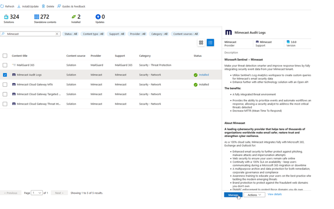 API & Integrations - Microsoft Sentinel Integration – Mimecast