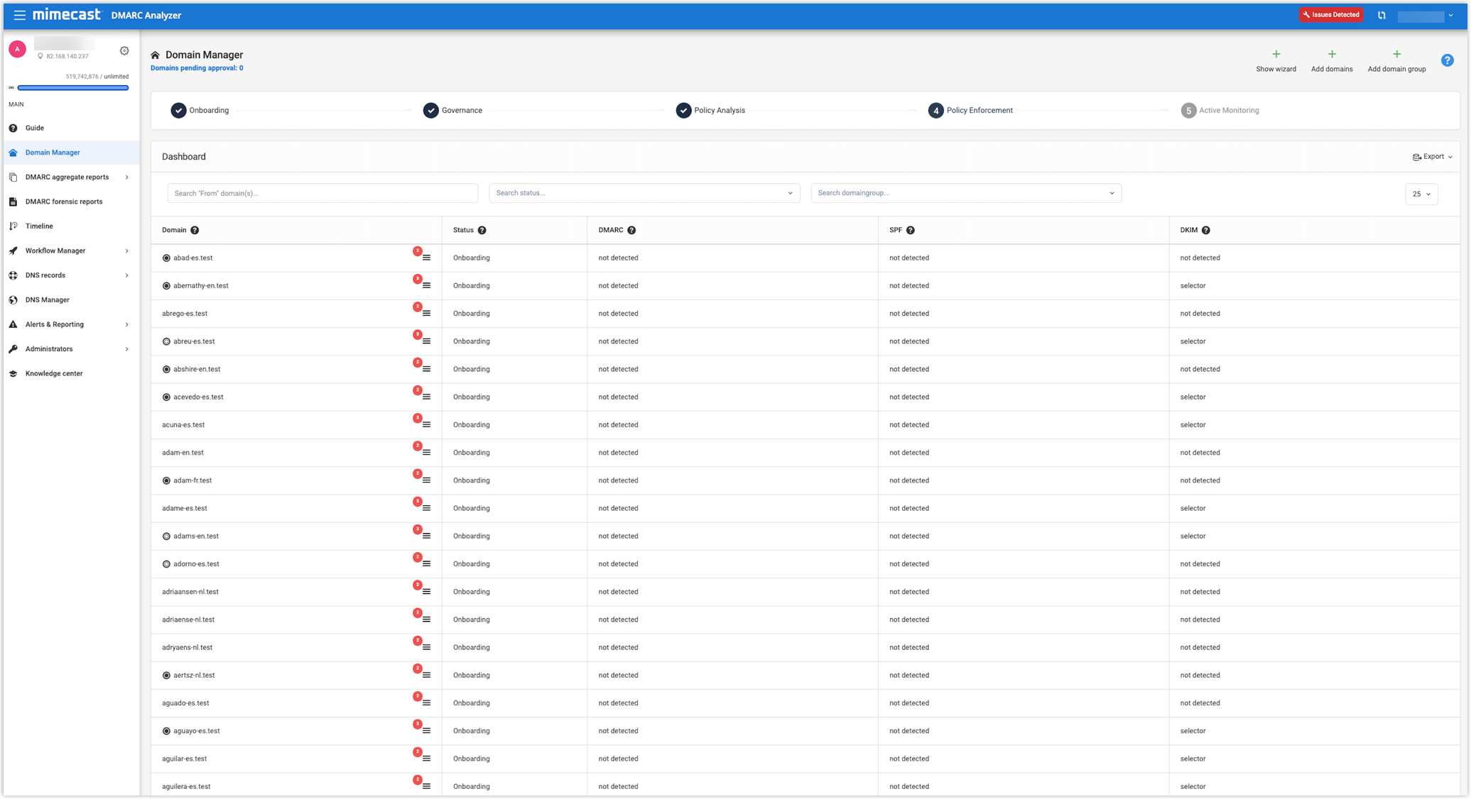 DMARC Analyzer - Application Dashboard Improvements - Feb 2024 – Mimecast