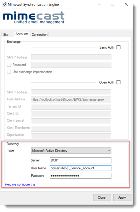 Mimecast Synchronization Engine - Site Binding – Mimecast