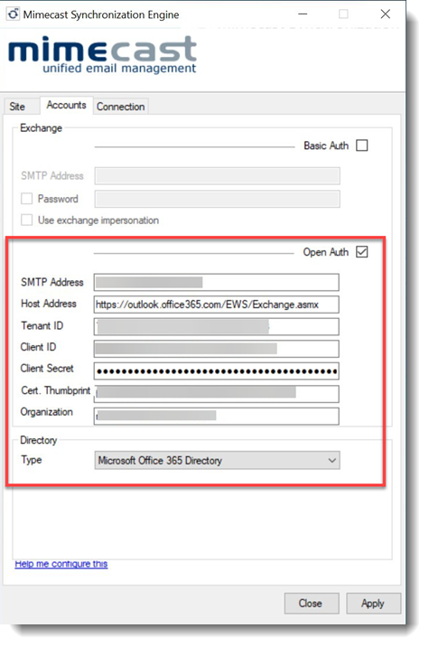 Mimecast Synchronization Engine - Site Binding – Mimecast