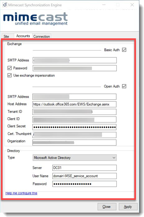 Mimecast Synchronization Engine - Site Binding – Mimecast