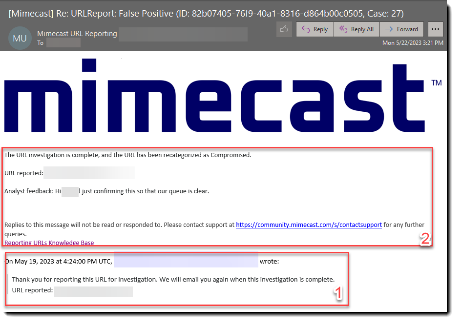 Targeted Threat Protection - URL Protect - Reporting URLs – Mimecast