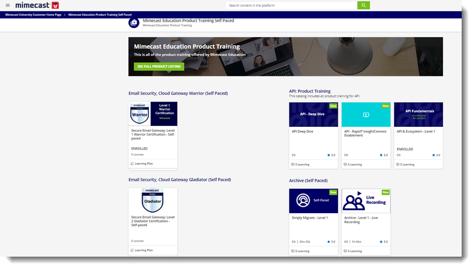 Mimecast Education - Accessing Self-Paced Training – Mimecast