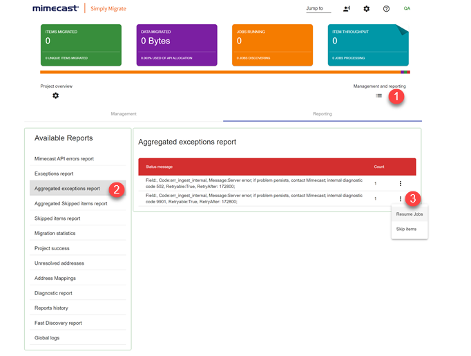 Simply Migrate - Dashboard & Tools – Mimecast
