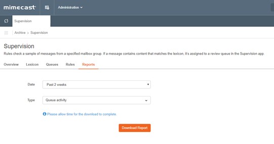 Supervision - Reporting – Mimecast