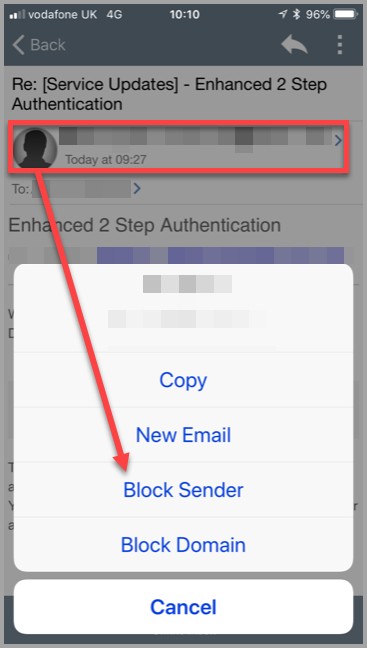 Mimecast Mobile - Blocked Senders – Mimecast
