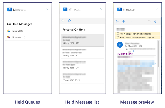 End User Applications - Mimecast Essentials For Outlook Held Messages - Jul 2021 – Mimecast