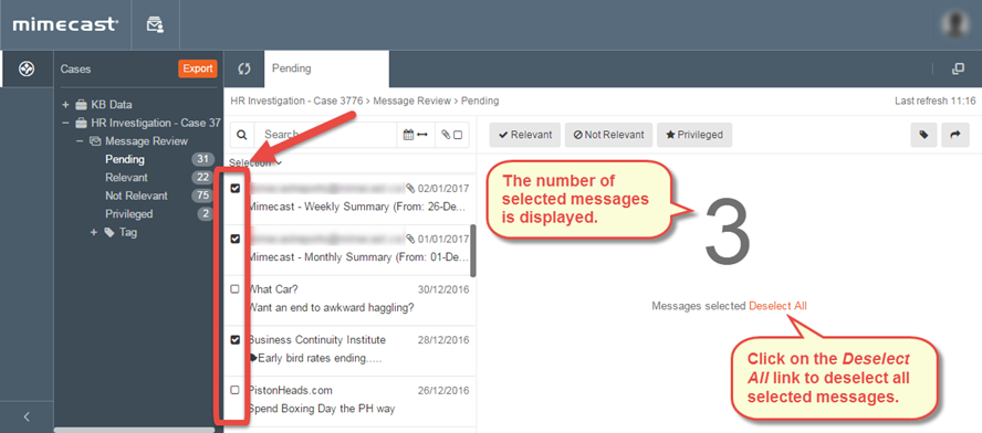 eDiscovery Reviewer - Reviewing Messages – Mimecast