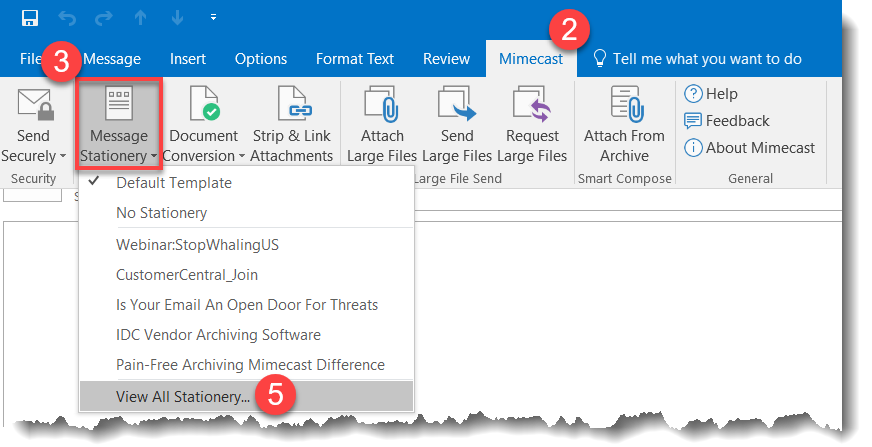 Mimecast for Outlook - Applying Stationery – Mimecast