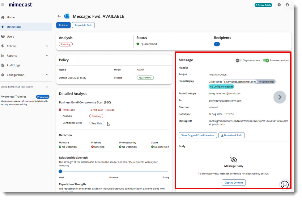 Advanced BEC Protection – Mimecast