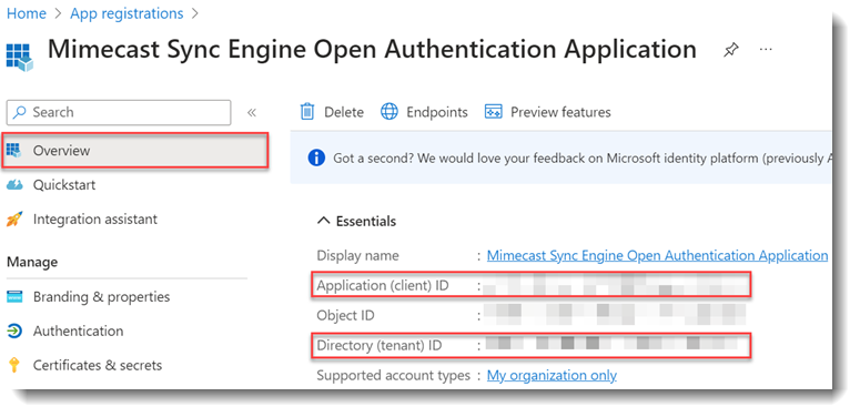 Mimecast Synchronization Engine - Configuring Open Auth (OAuth) – Mimecast