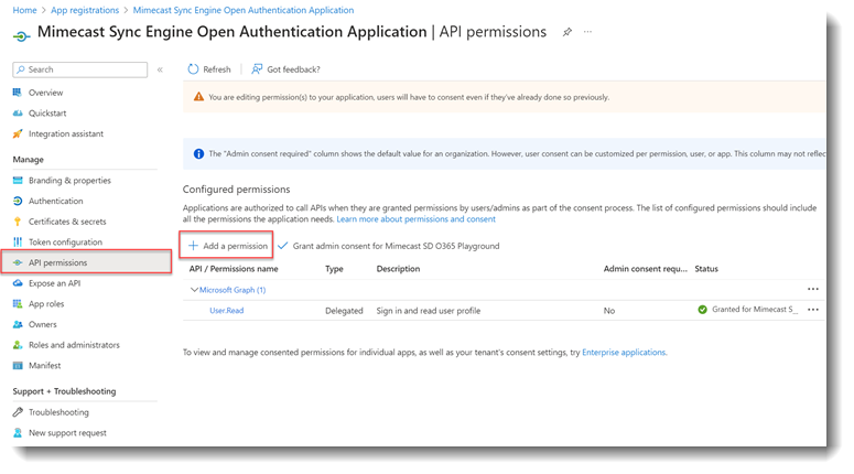 Mimecast Synchronization Engine - Configuring Open Auth (OAuth) – Mimecast