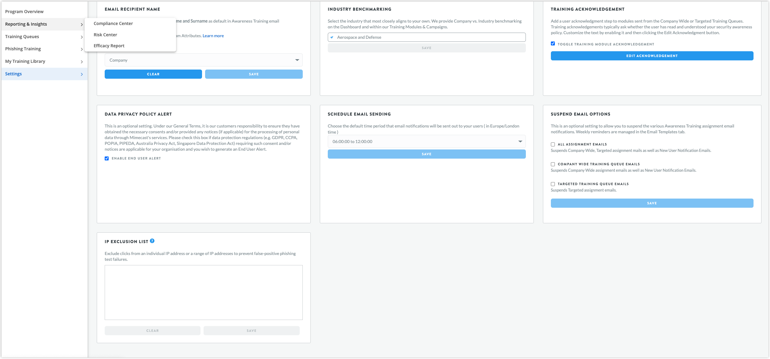 Engage - Configuring Account General Settings – Mimecast