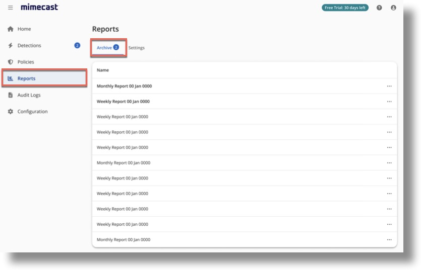 Reporting & Analytics - Reviewing Weekly Reports – Mimecast