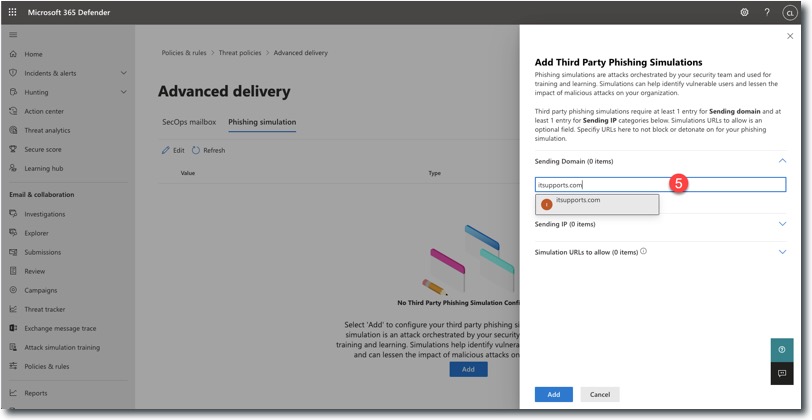 Awareness Training - Simulations Via Microsoft Advanced Delivery – Mimecast