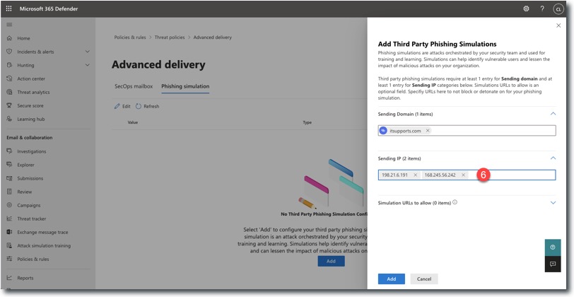Awareness Training - Simulations Via Microsoft Advanced Delivery – Mimecast