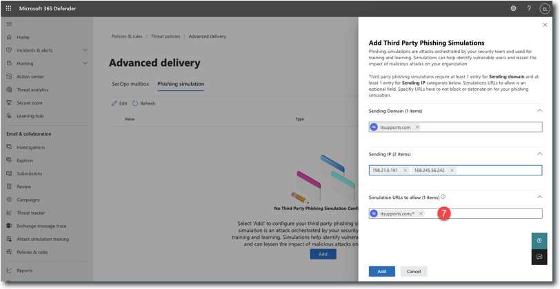 Awareness Training - Simulations Via Microsoft Advanced Delivery – Mimecast