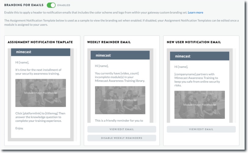 Awareness Training - Email Notifications – Mimecast