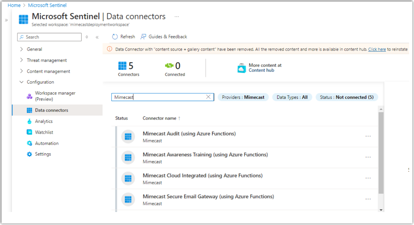 API & Integrations - Microsoft Azure Sentinel v3 – Mimecast