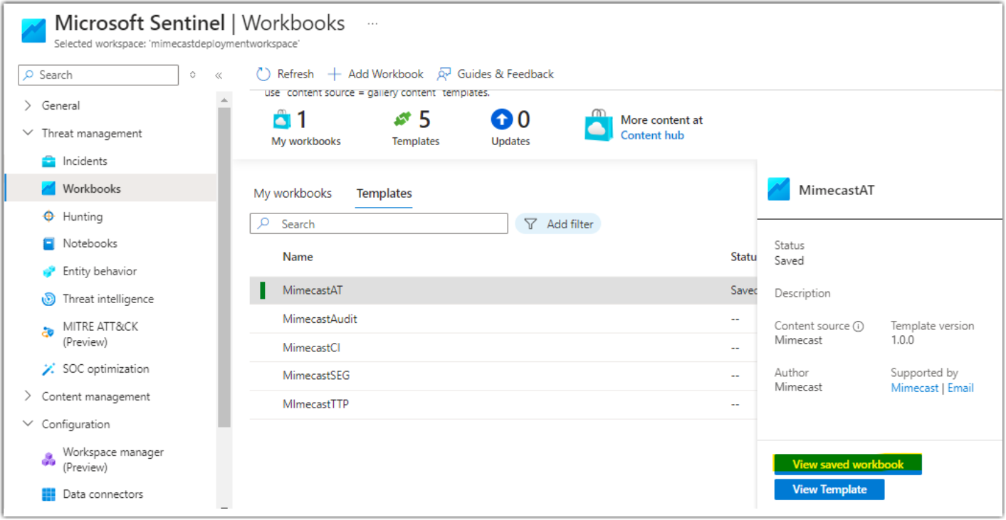 API & Integrations - Microsoft Azure Sentinel v3 – Mimecast