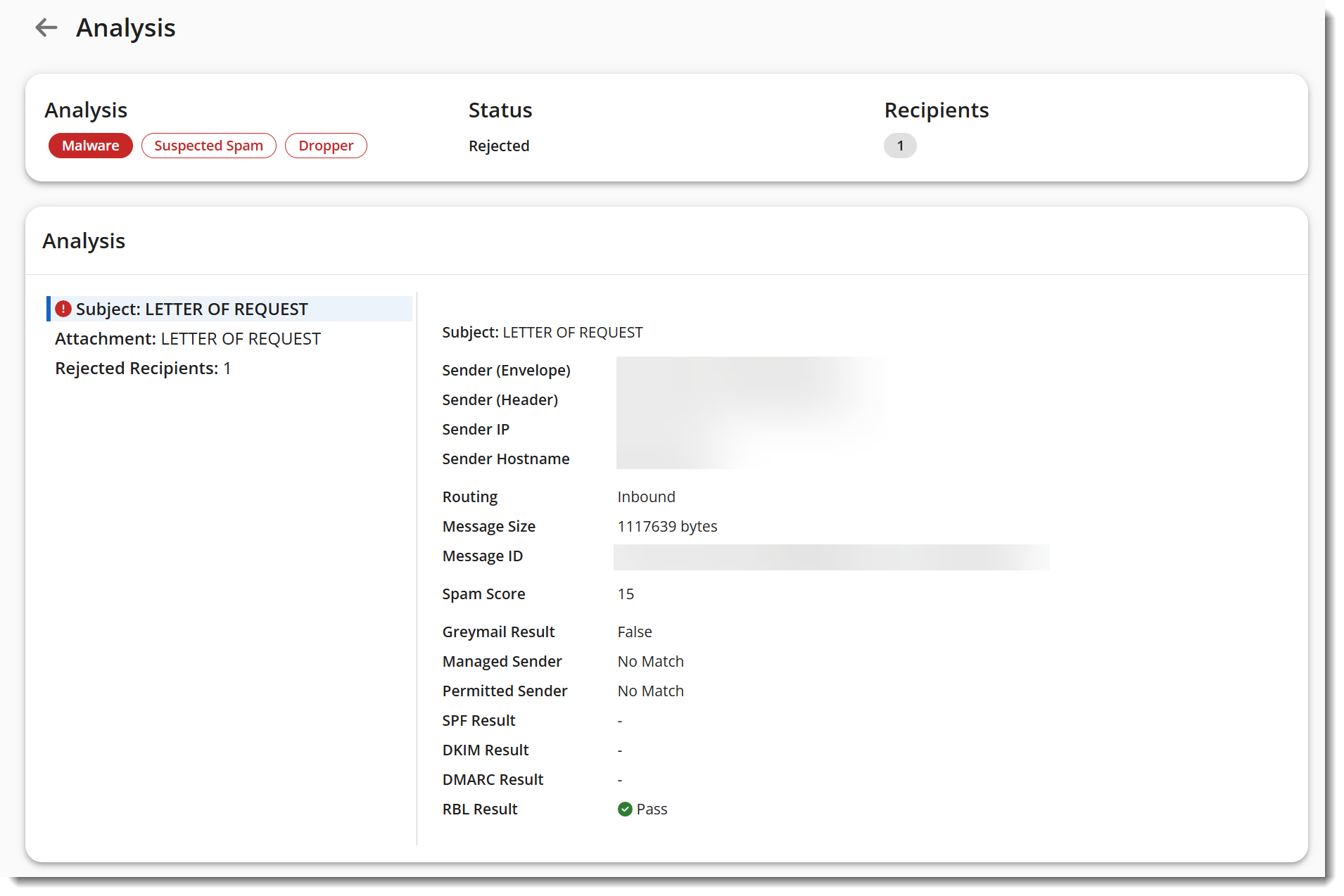 Analysis & Response – Mimecast