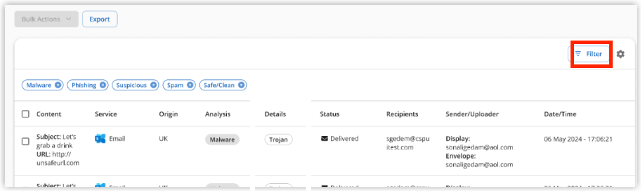 Detections - Viewing Attacks – Mimecast