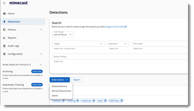 Detections - Viewing Attacks – Mimecast