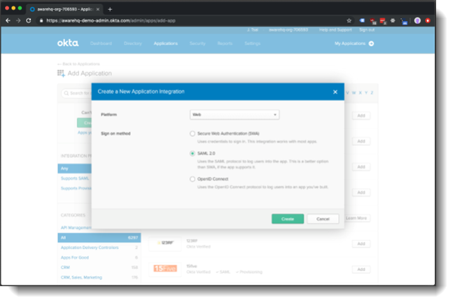 Aware - Okta SAML 2.0 – Mimecast