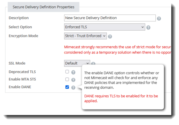 Email Security Cloud Gateway - DANE – Mimecast