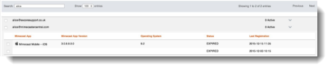 Applications - Registered Applications – Mimecast