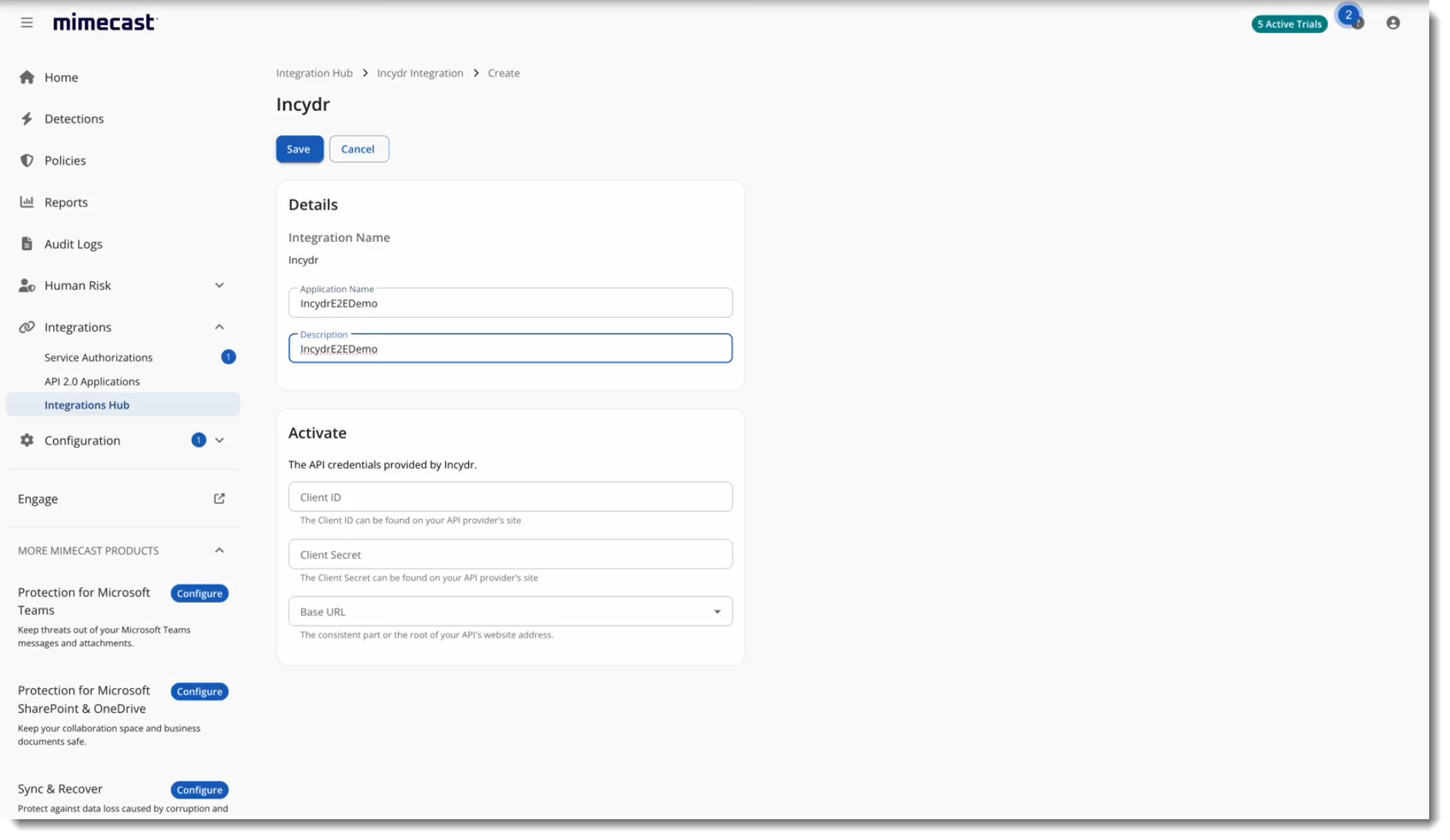 API & Integrations - Incydr Ingestion Integration – Mimecast