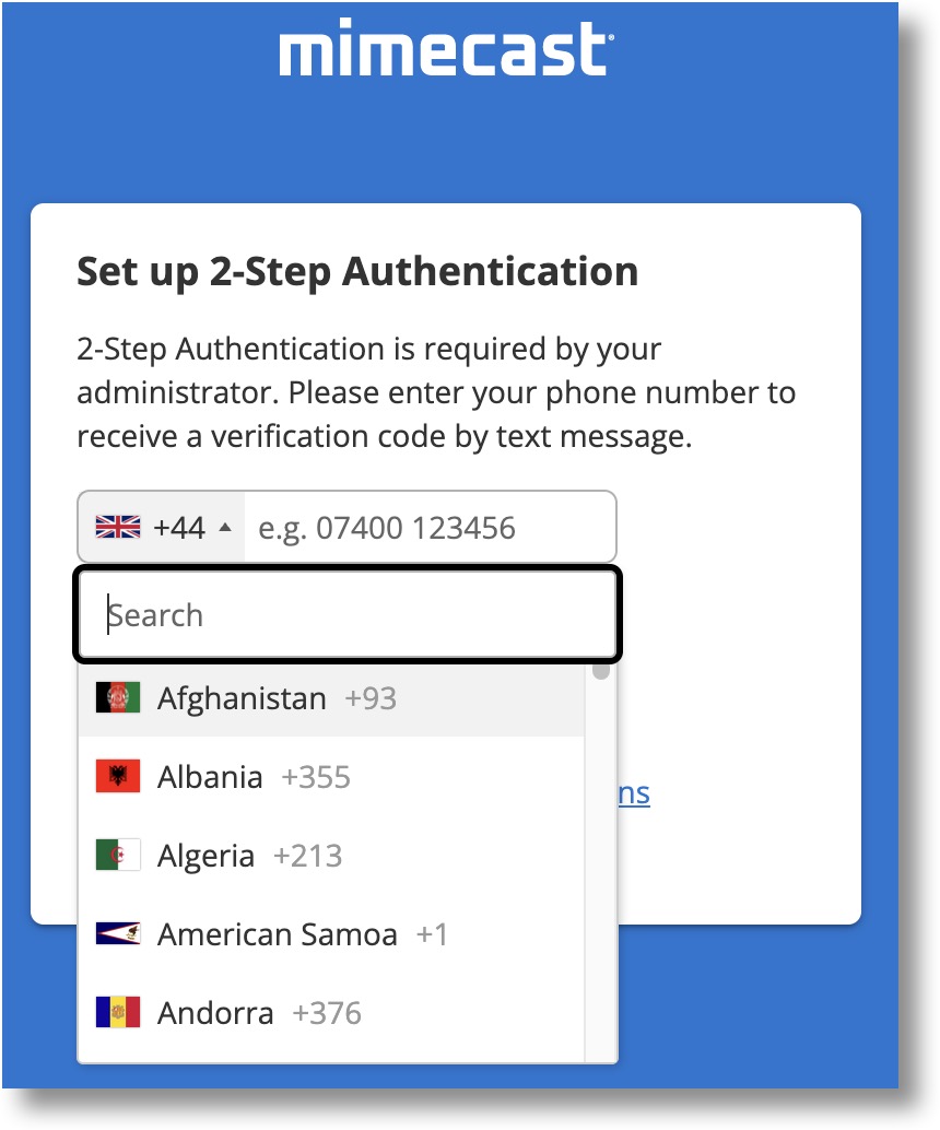 Authentication Profiles - Login with Two-Step Authentication – Mimecast
