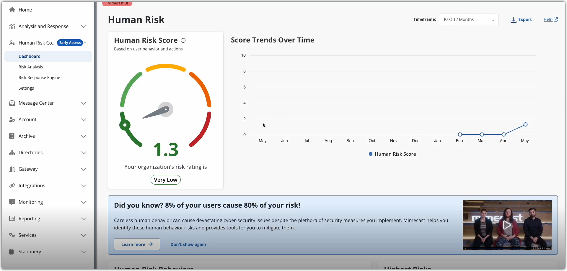 Human Risk Command Center - Overview – Mimecast