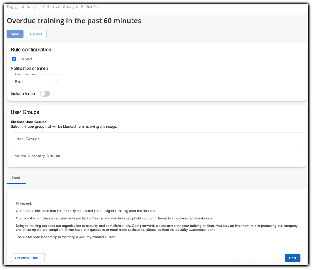 Engage - Behavioral Nudges – Mimecast