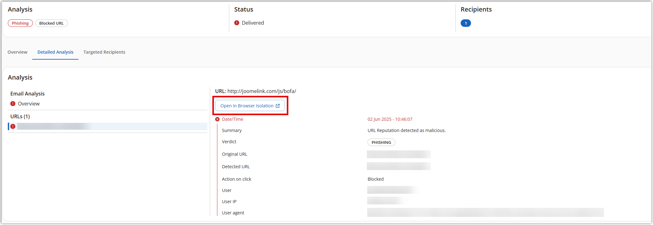 Analysis & Response – Mimecast