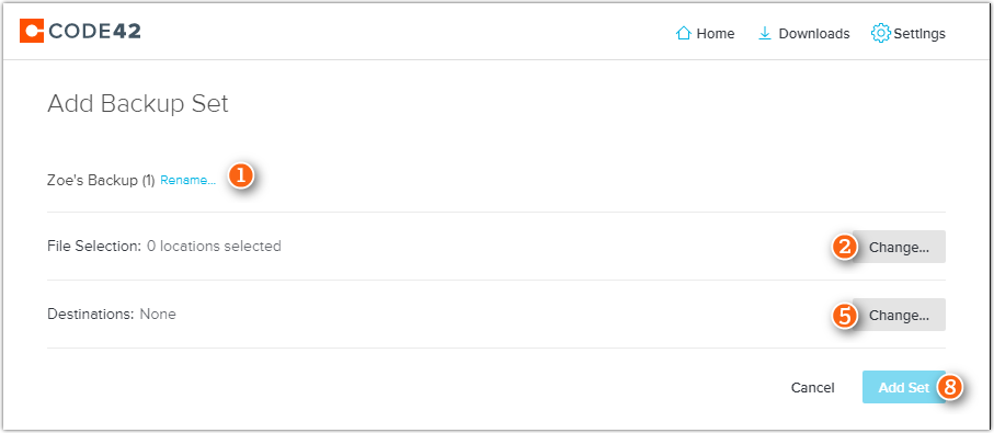 Create backup sets – Mimecast