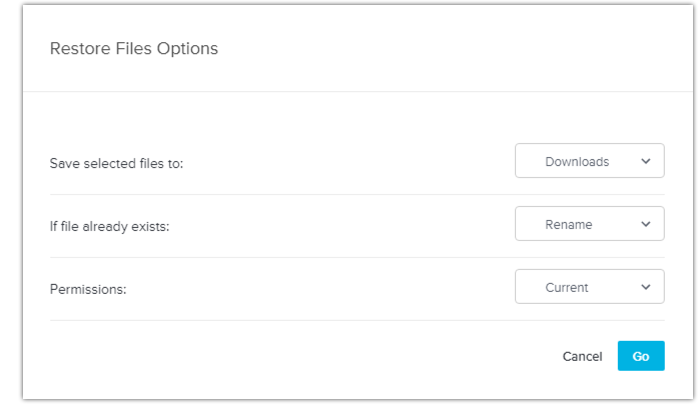 Restore files from the backup agent – Mimecast