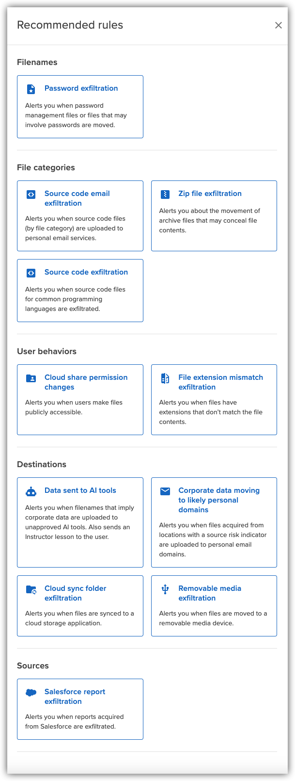 Recommended rules reference – Mimecast