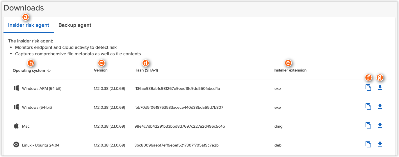Agent downloads reference – Mimecast
