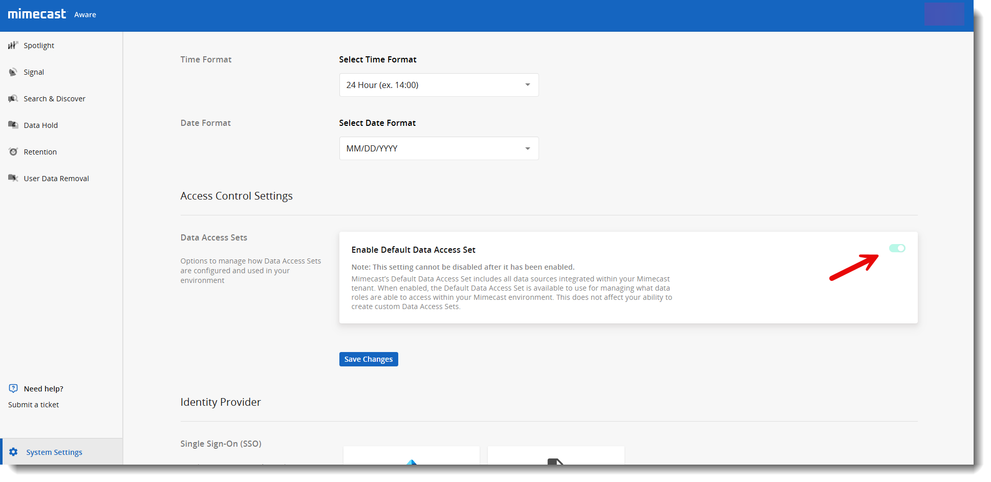 Aware 2.0 - Creating a Data Access Set – Mimecast
