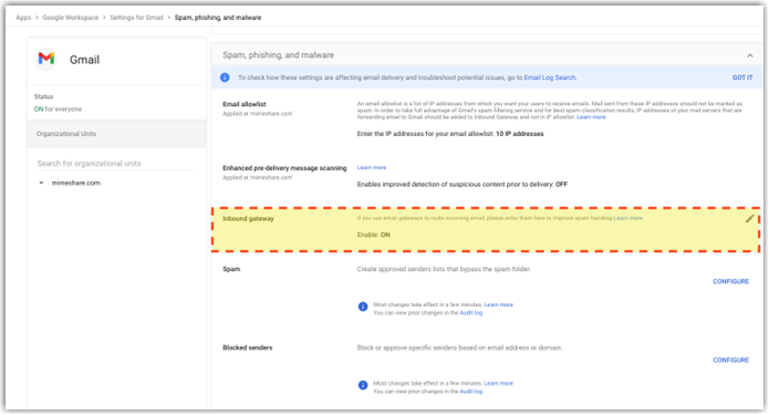 CyberGraph 2.0 - Configuration for Google Workspace – Mimecast