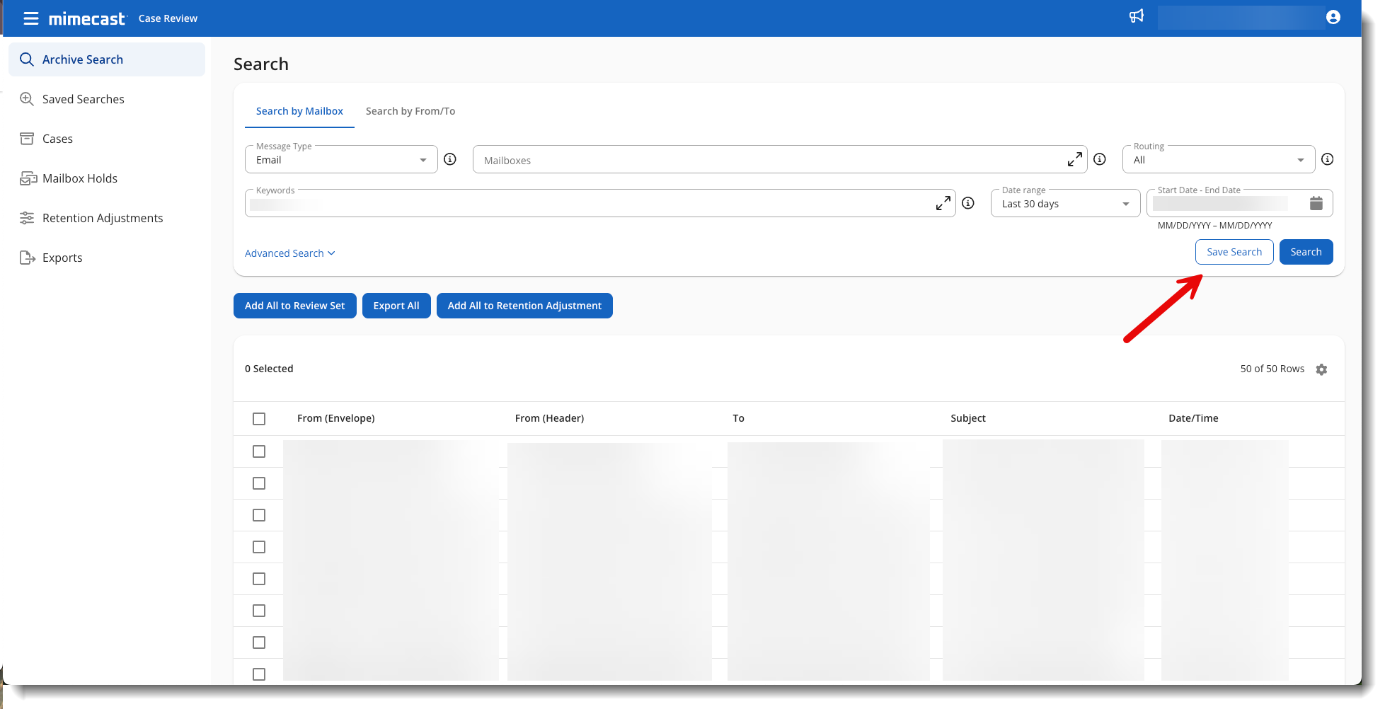 Case Review - Archive Search – Mimecast