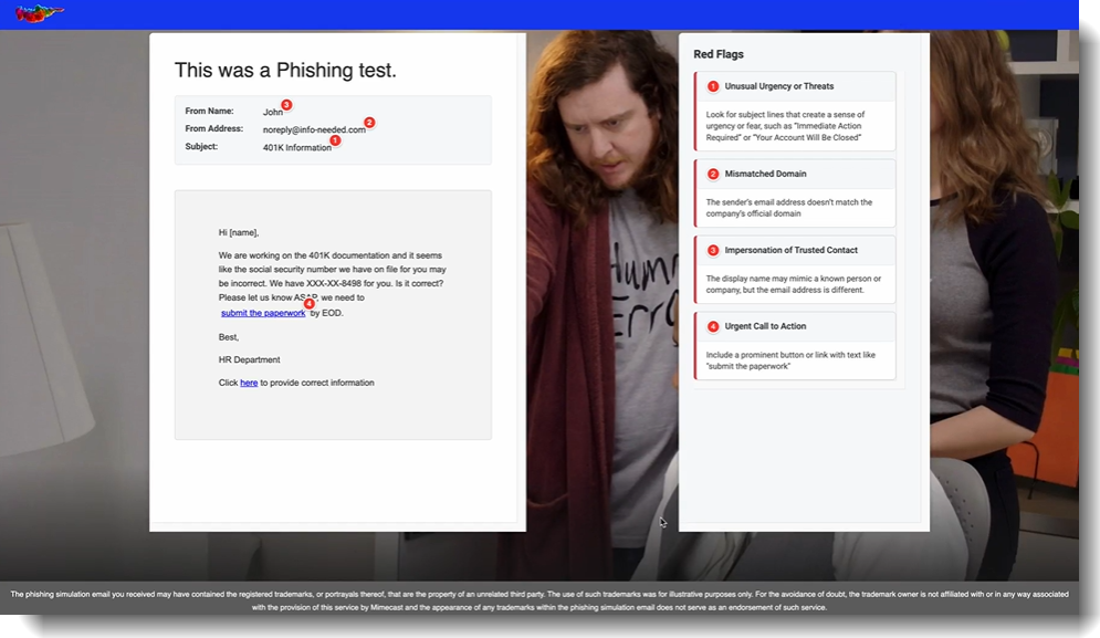 Awareness Training - Phishing Campaign Landing Page – Mimecast