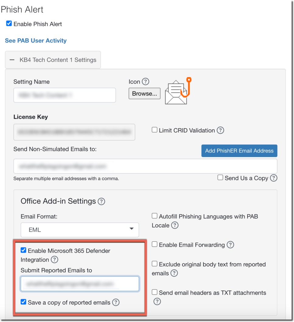 API & Integrations - KnowBe4 Outlook End User Reporting – Mimecast